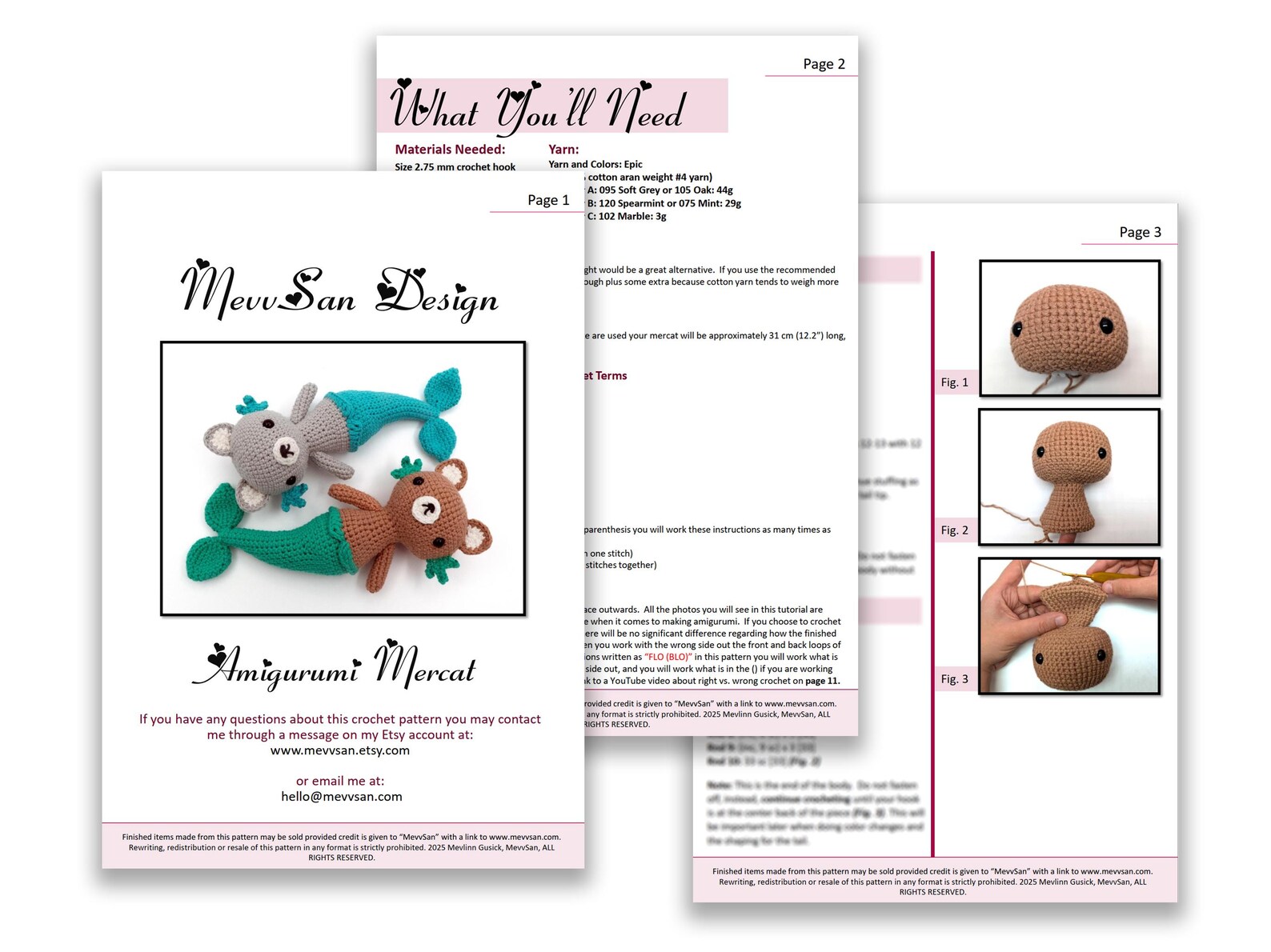 CROCHET PATTERN Mercat, Purrmaid, Merkitty, or Mermaid Cat by Mevvsan ...