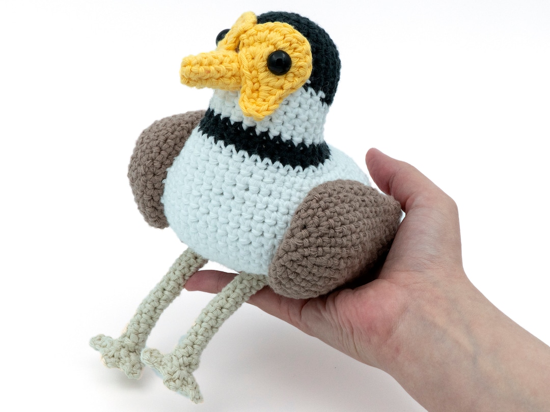 MADE to ORDER - Amigurumi Masked Lapwing Plover Bird - Crochet Plover ...