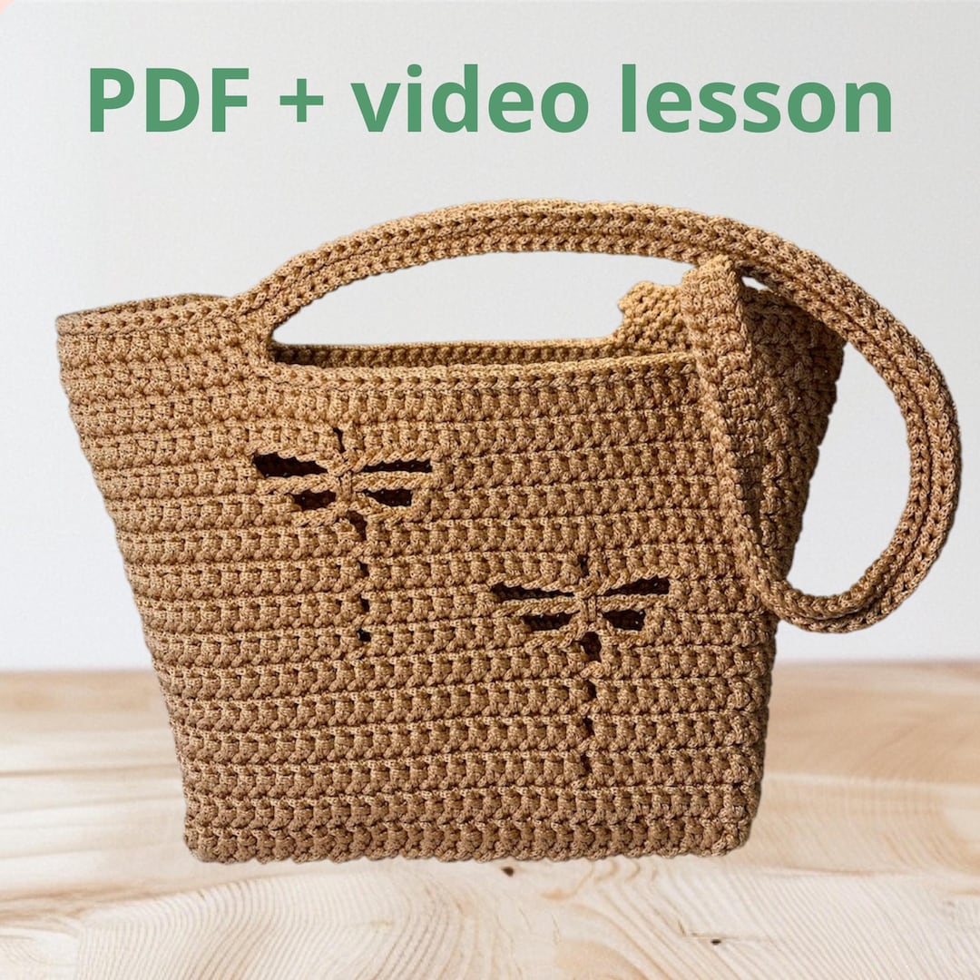 Crochet Dragonfly Tote Bag Pattern | DIY Video & PDF Guide - Etsy