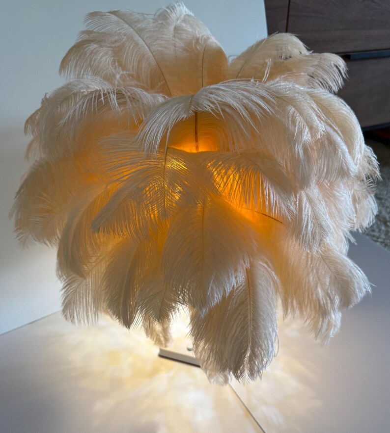 Ostrich Feather LED Desk Lamp - Etsy