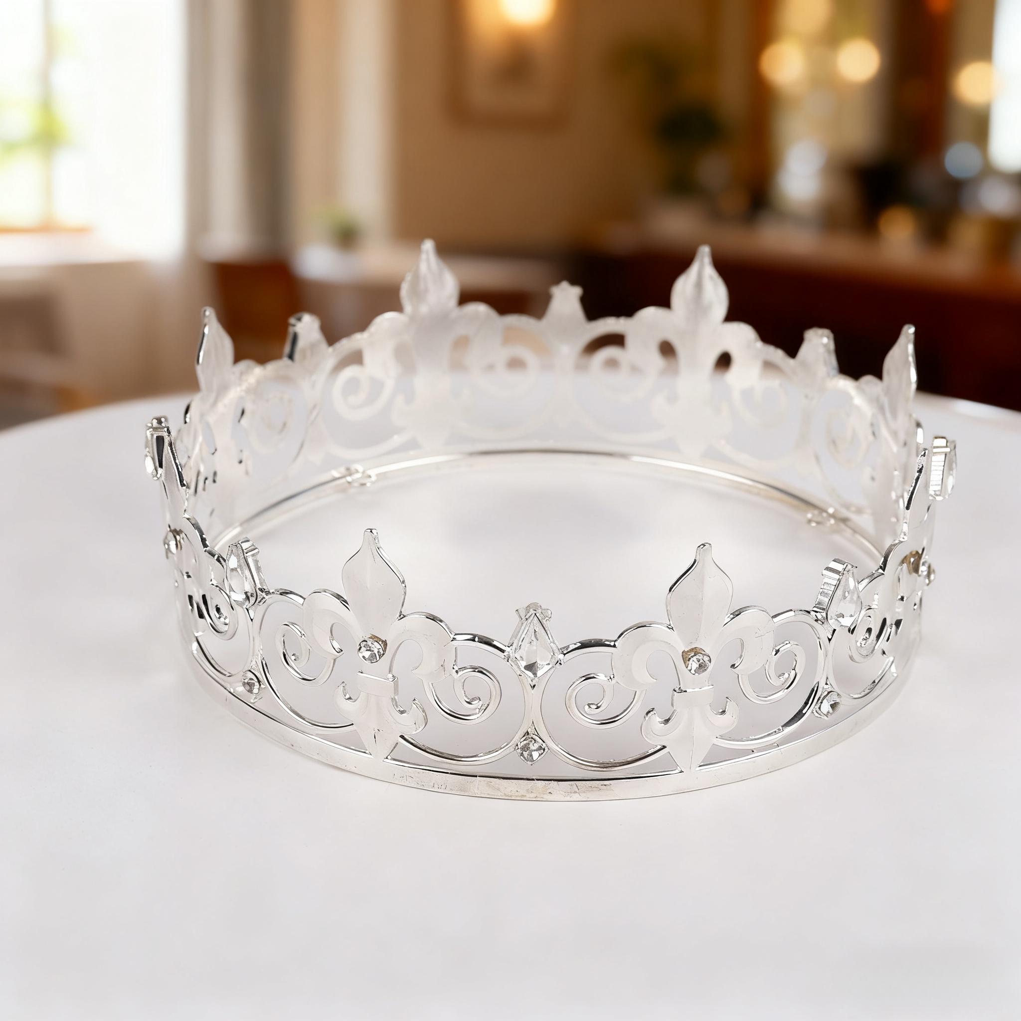 Men's Gold Fleur-de-lis Crown With Crystal Accents,gothic Crown for Men ...