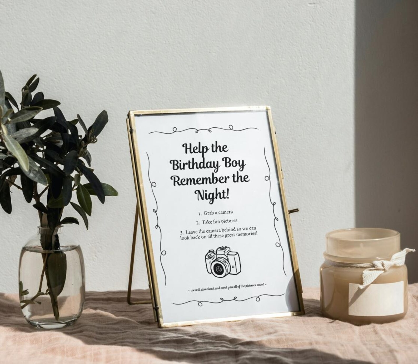 Birthday Photo Guest Book Sign Template, Disposable Camera Sign ...