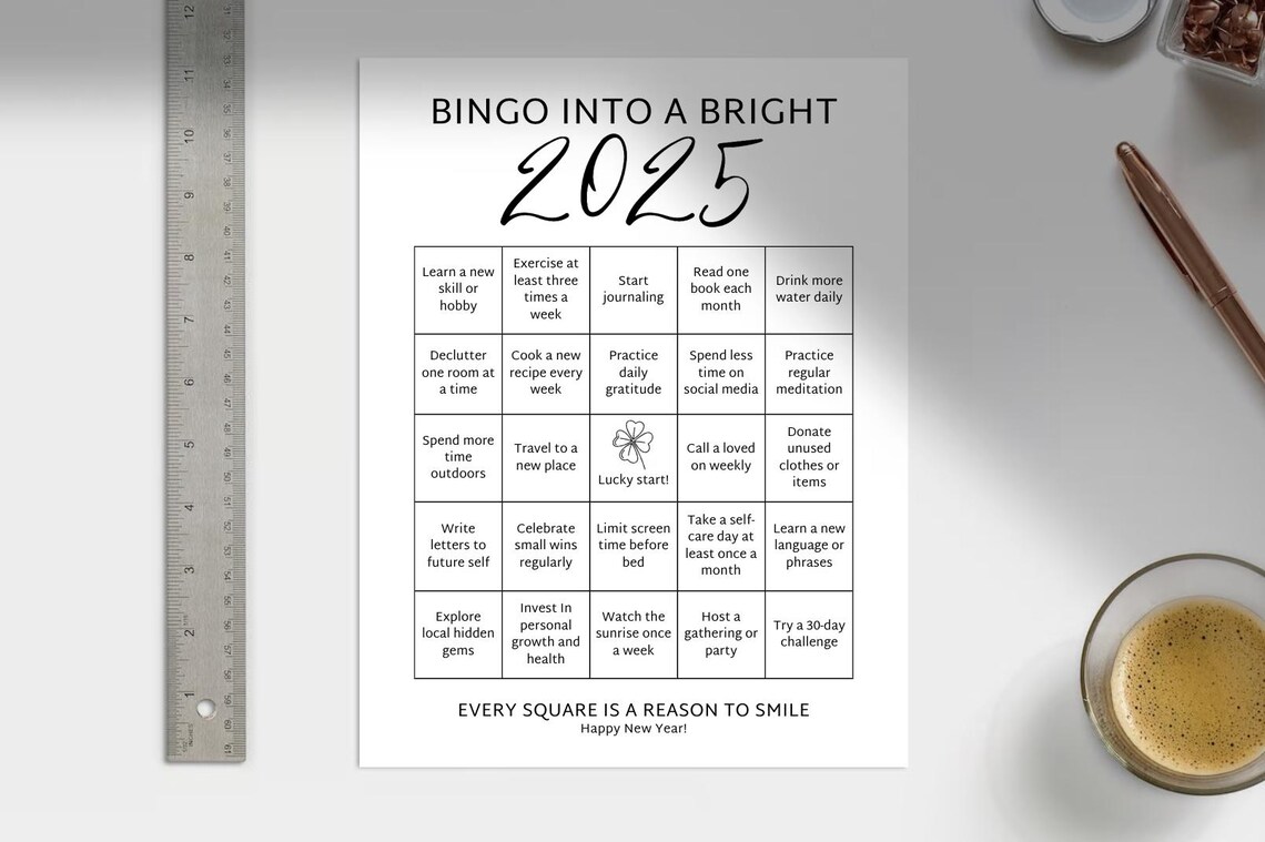 2025 Bingo Card, New Year Bingo, 2025 Vision Board Bingo Card, 2025 ...
