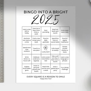 2025 Bingo Card, New Year Bingo, 2025 Vision Board Bingo Card, 2025 ...