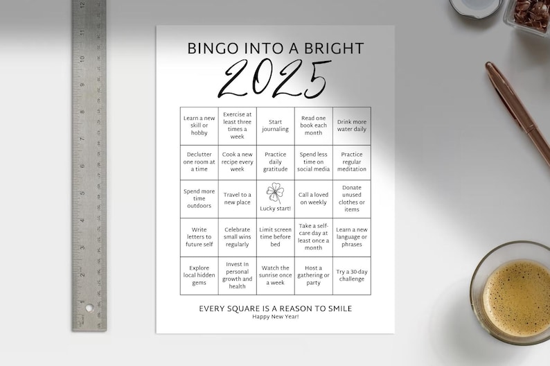 2025 Bingo Card, New Year Bingo, 2025 Vision Board Bingo Card, 2025 ...