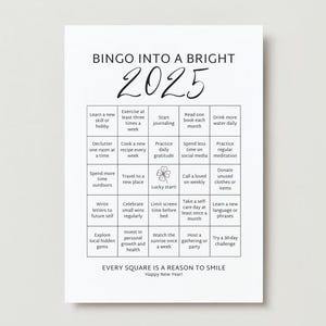 2025 Bingo Card, New Year Bingo, 2025 Vision Board Bingo Card, 2025 ...