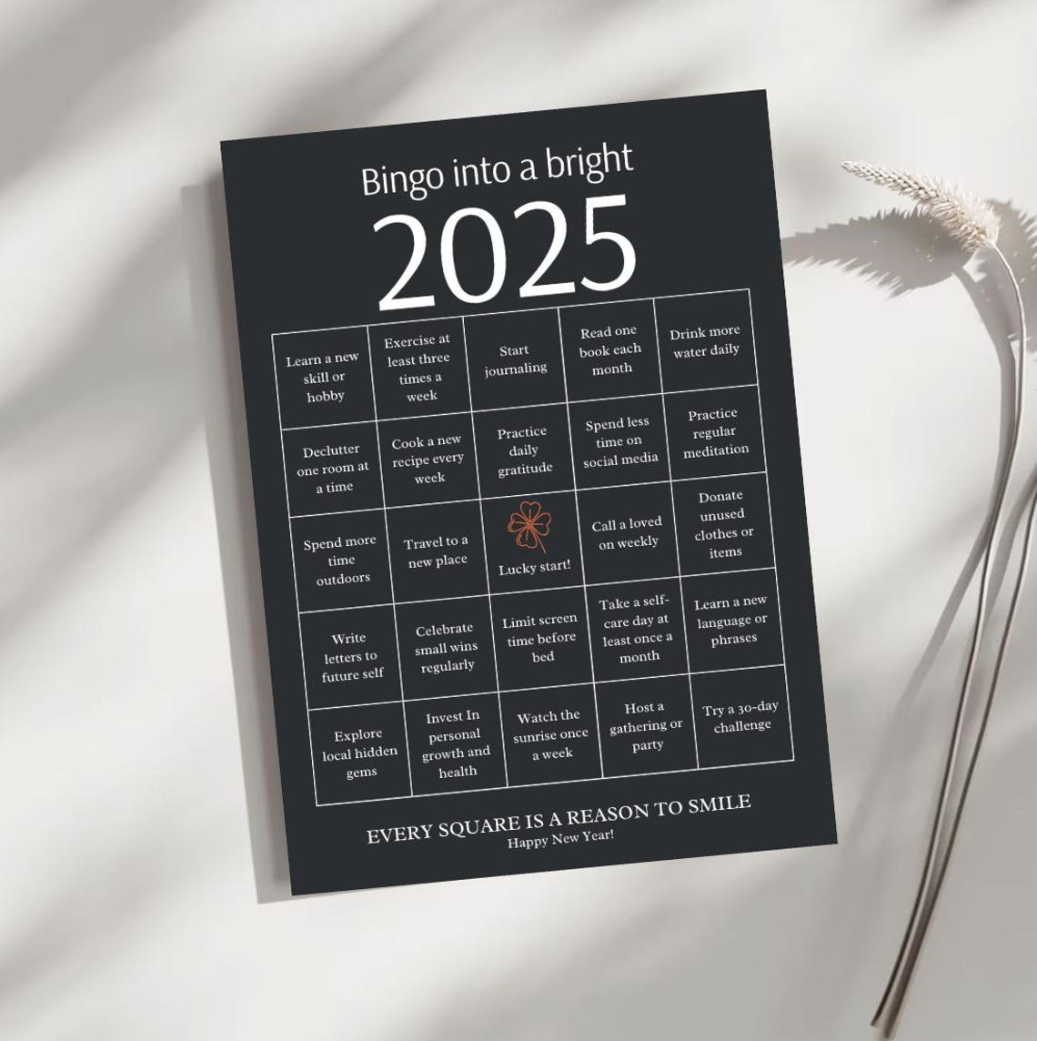 2025 New Years Resolution Bingo Card, New Year Bingo, 2025 Vision Board ...