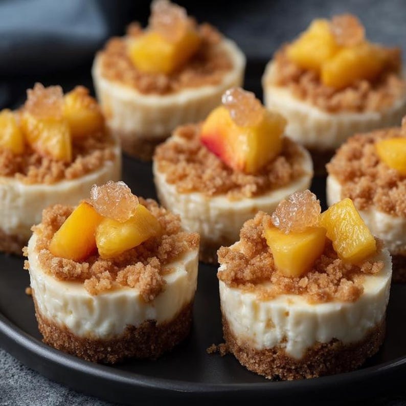 BEST RECIPE for Irresistible Mini Peach Cobbler Cheesecakes (printable ...