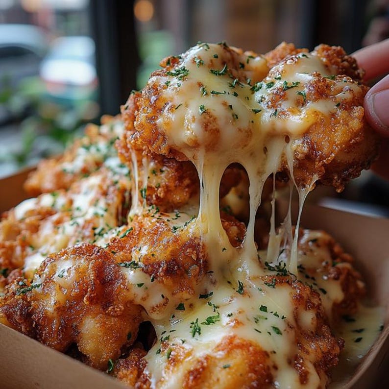 BEST RECIPE FOR the Ultimate Cheesy Fried Chicken Snack—crispy, Garlicky, and Irresistibly Melty ...