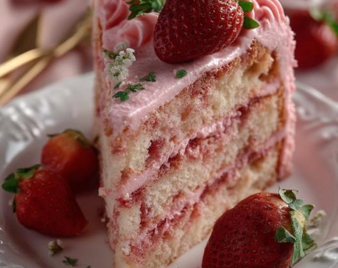 EASY RECIPE for Strawberry Layer Cake : Homemade Vanilla Buttercream ...