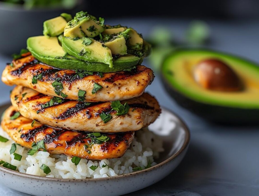 BEST RECIPE for Zesty Honey Lime Chicken & Avocado Rice Stack Recipe ...