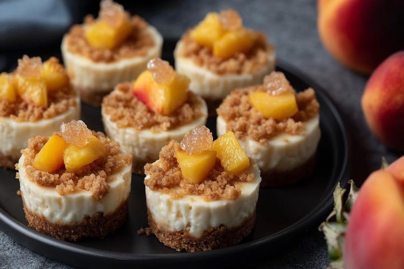 BEST RECIPE for Irresistible Mini Peach Cobbler Cheesecakes (printable ...