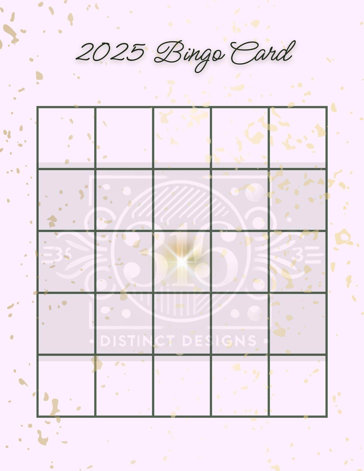 Pretty in Pink 2025 Bingo Card Bundle-5 Unique Cards-pdf Digital ...