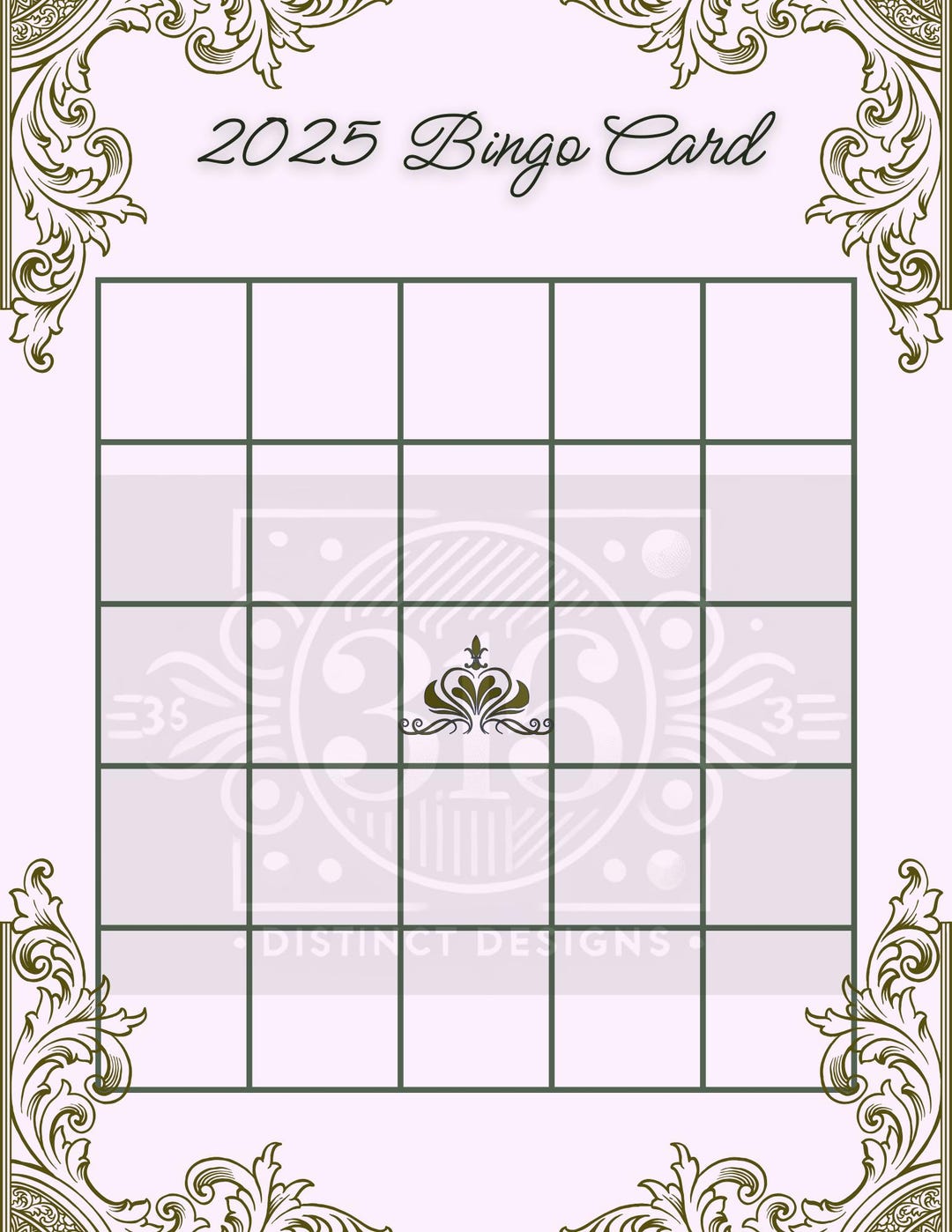 Pretty in Pink 2025 Bingo Card Bundle-5 Unique Cards-pdf Digital ...