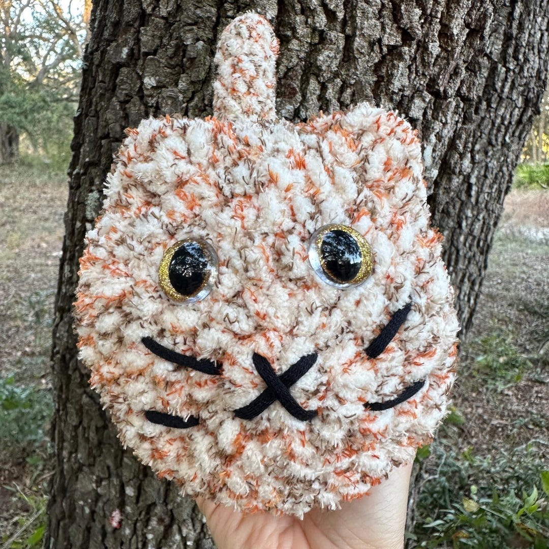 Whimsical Tabby Loaf Cat Plushie: Handmade Crochet Toy With Sparkling ...