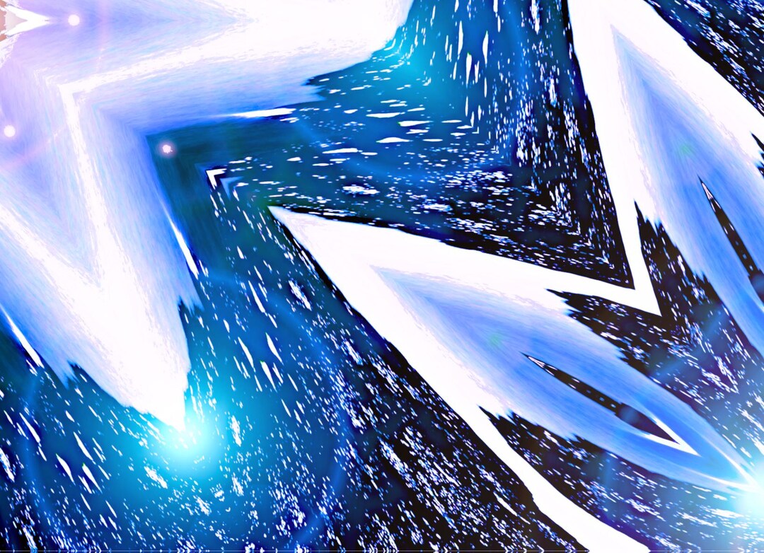 Blue Star Drawing Made Using a Set of Manual Techniques - Etsy