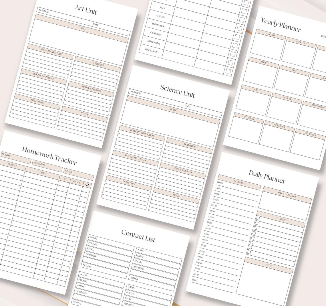 2024-2025 Homeschool Planner for Kids | Academic Organizer & Lesson ...