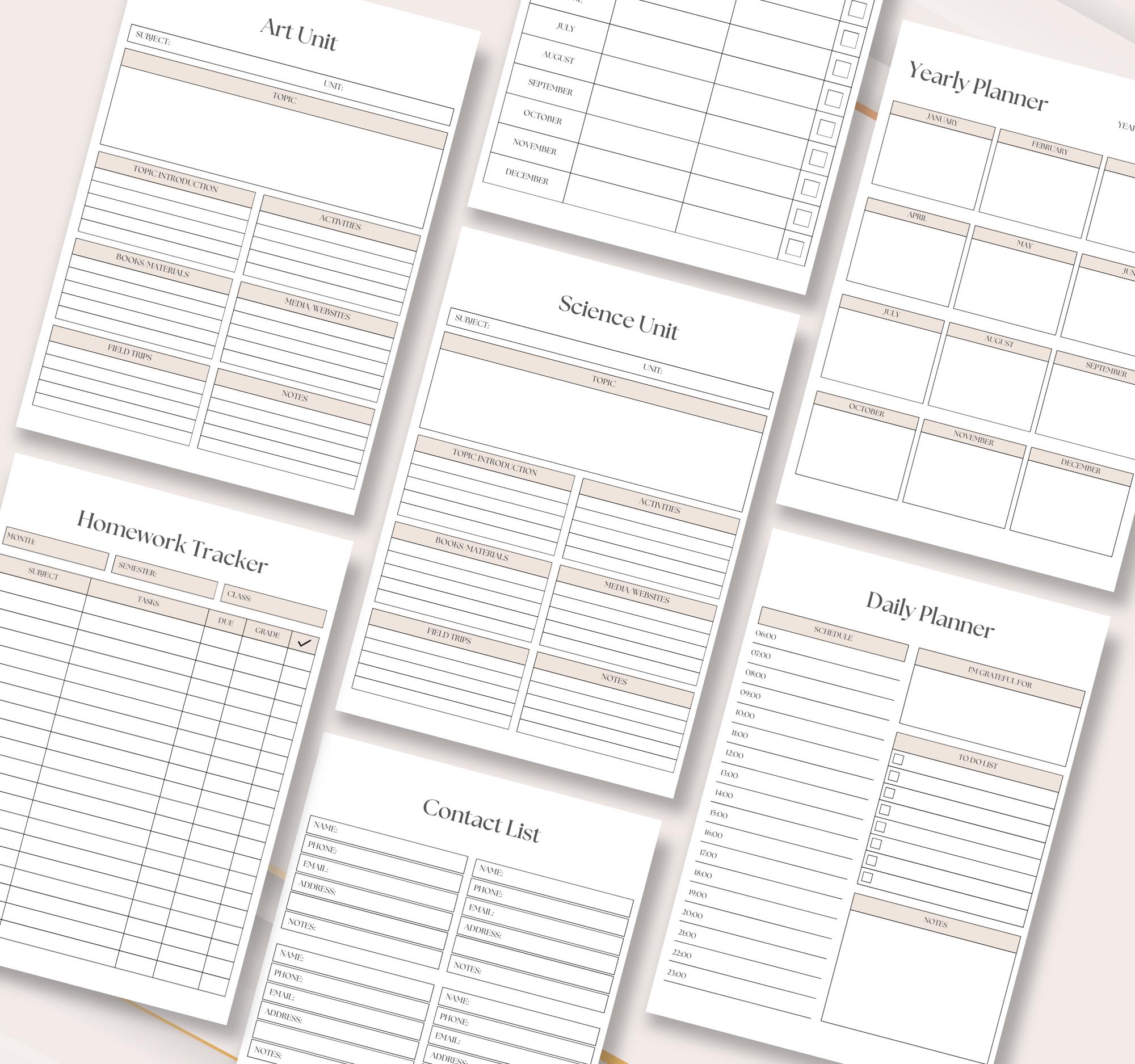 2024-2025 Homeschool Planner for Kids | Academic Organizer & Lesson ...