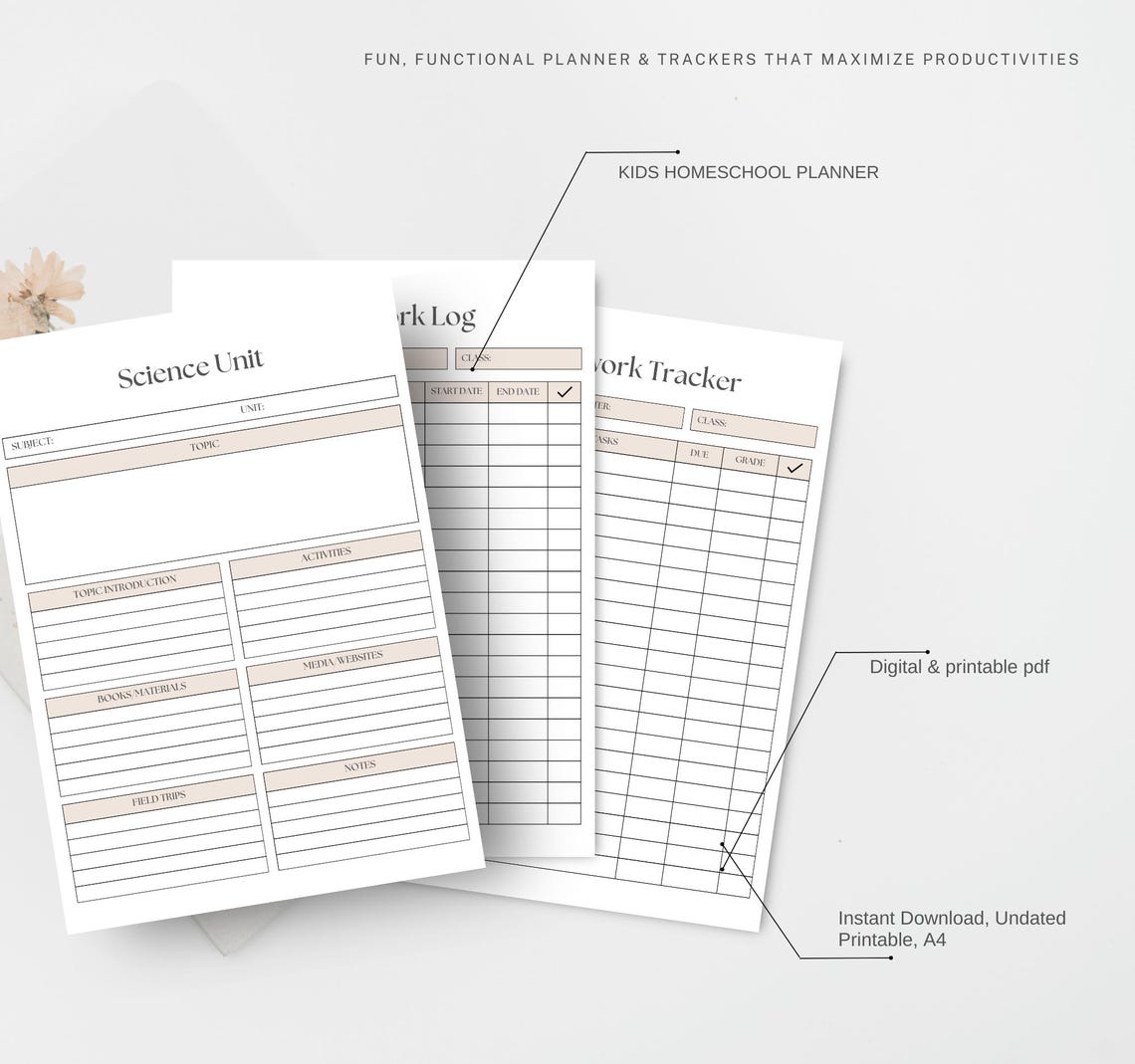 2024-2025 Homeschool Planner for Kids | Academic Organizer & Lesson ...