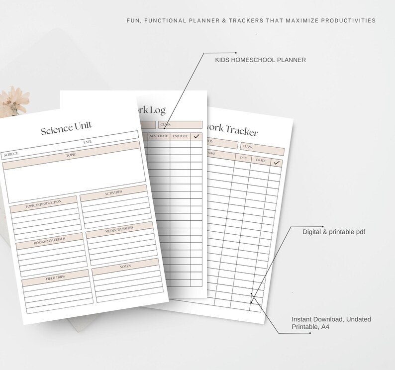2024-2025 Homeschool Planner for Kids | Academic Organizer & Lesson ...