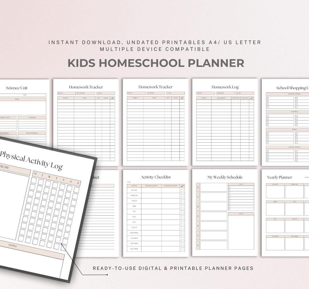 2024-2025 Homeschool Planner for Kids | Academic Organizer & Lesson ...