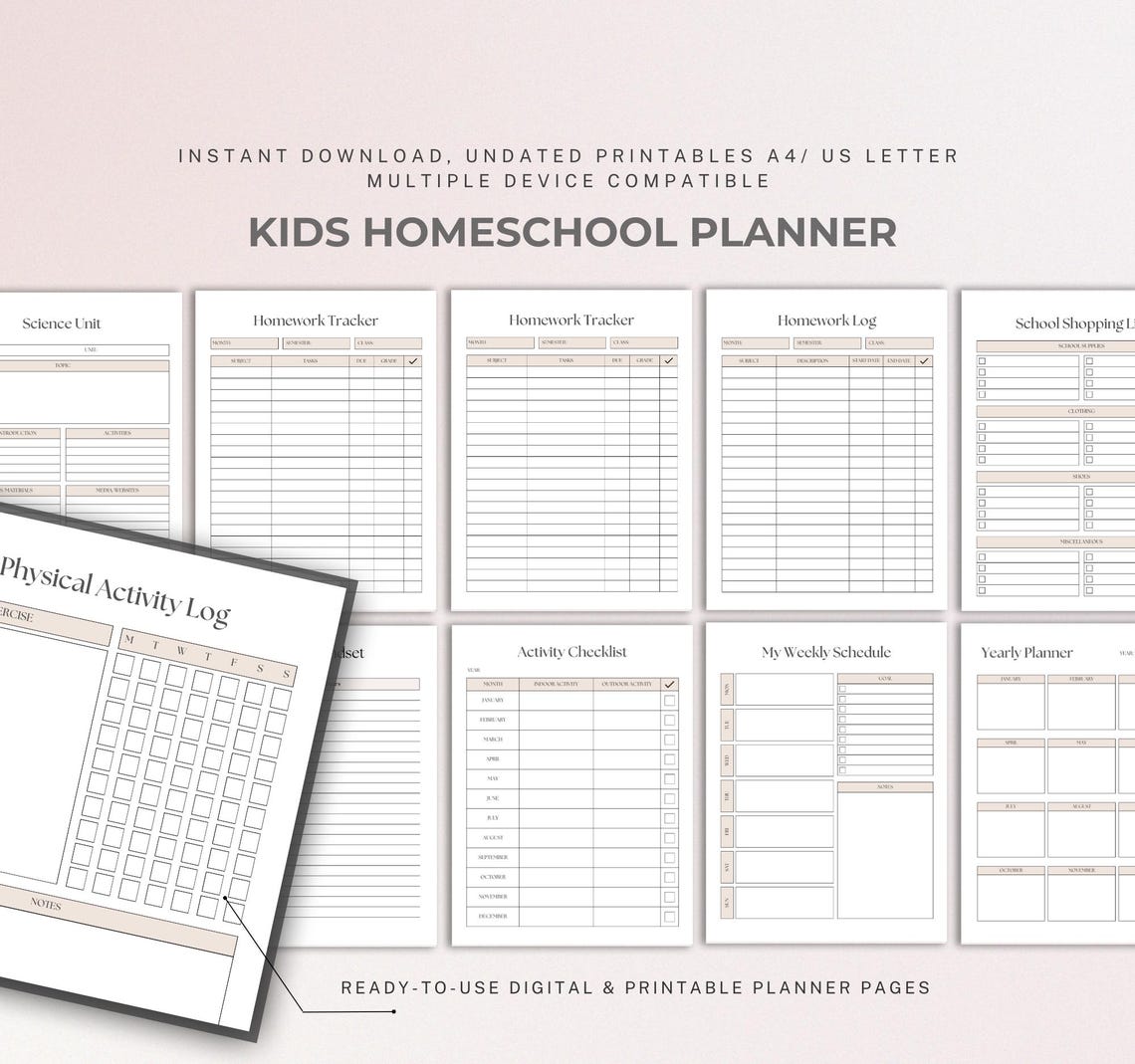 2024-2025 Homeschool Planner for Kids | Academic Organizer & Lesson ...