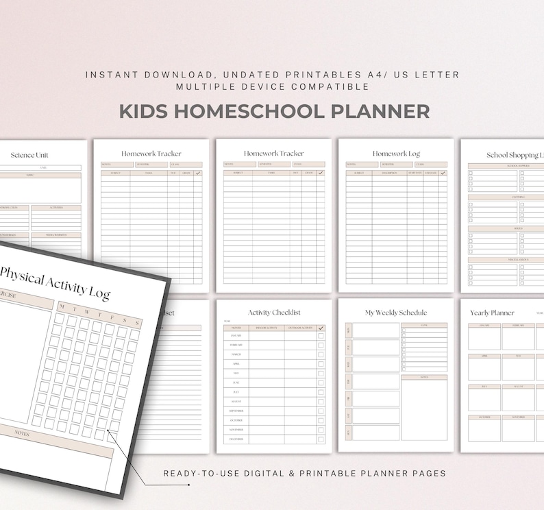 2024-2025 Homeschool Planner for Kids | Academic Organizer & Lesson ...