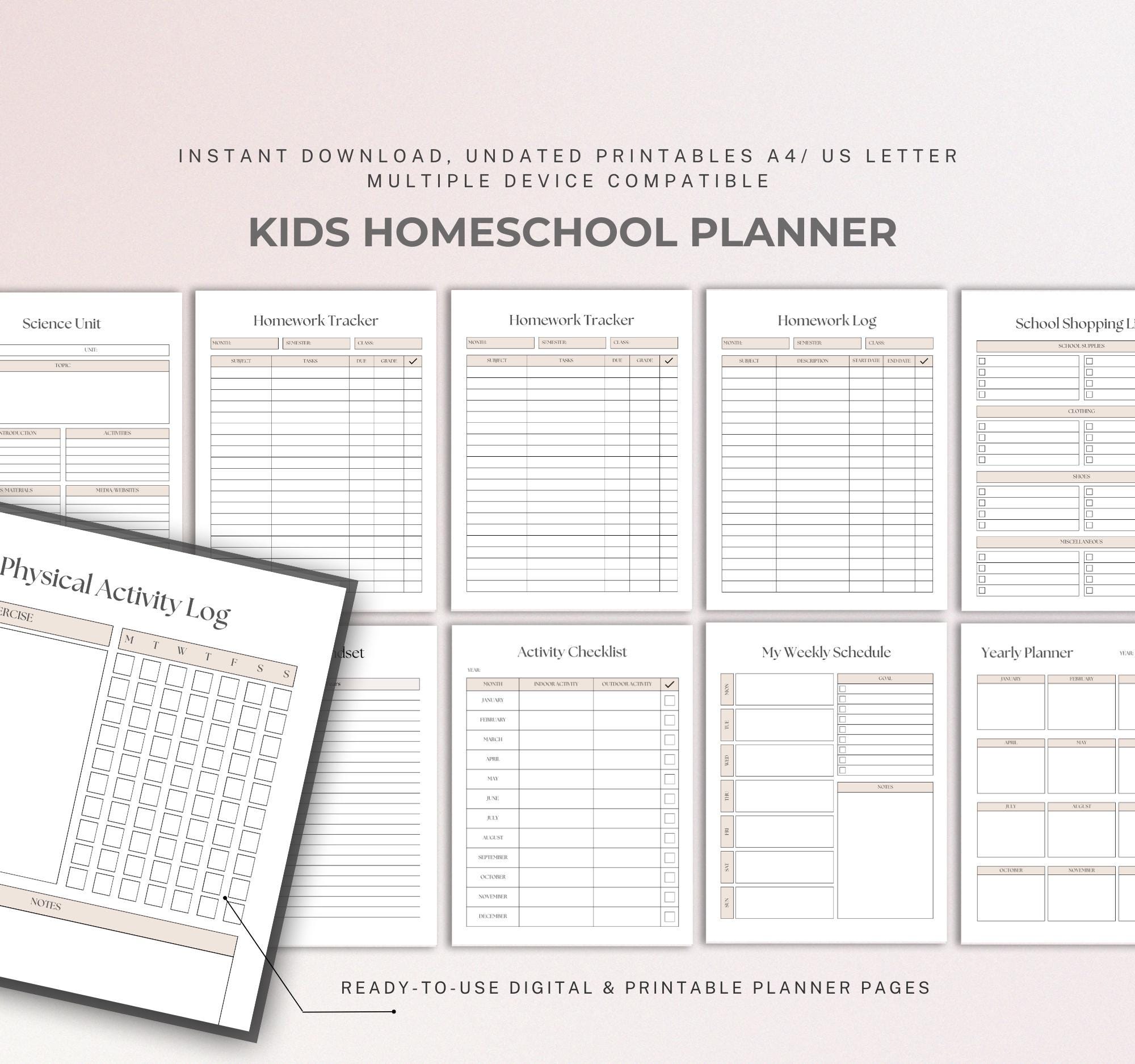 2024-2025 Homeschool Planner for Kids | Academic Organizer & Lesson ...