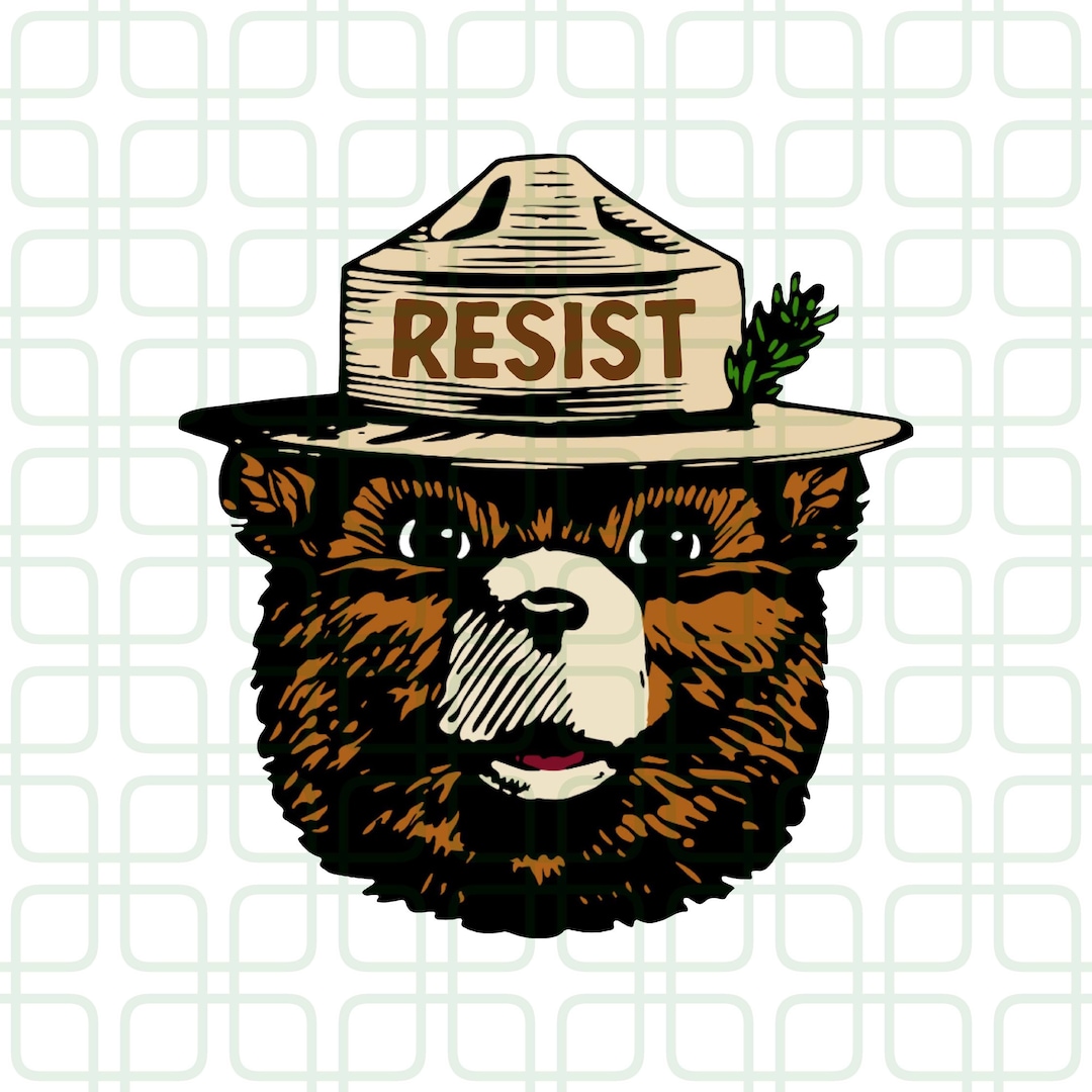 Smokey the Bear Resist Png, Bear Resist Png, Resist Fascism National ...