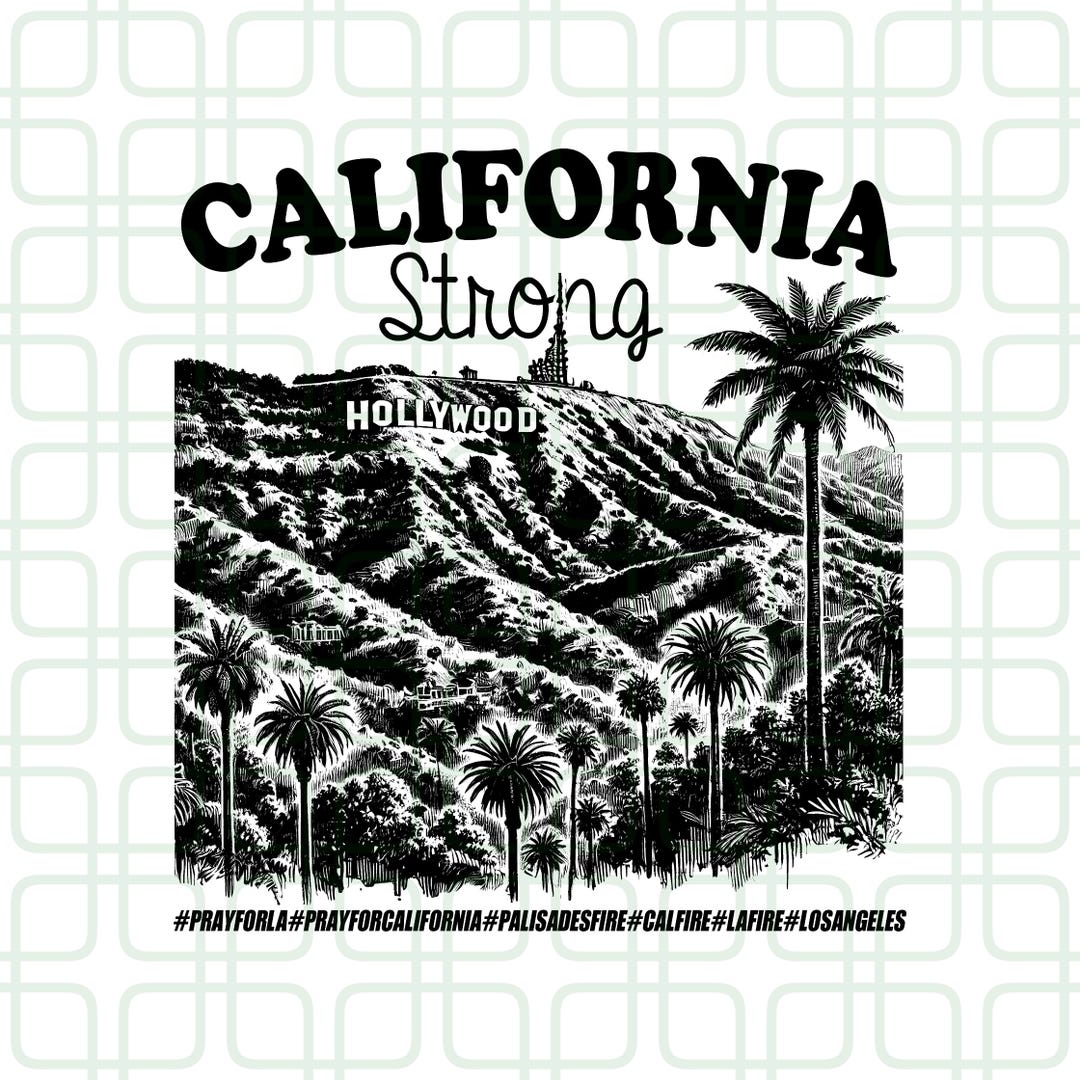 California Strong Hollywood Hills PNG (digital Download) - Etsy