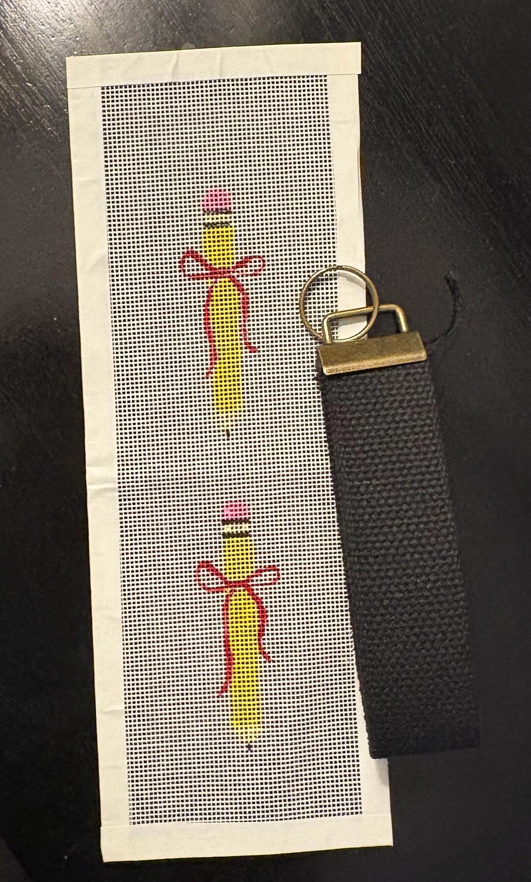 Needlepoint DIY Keychain, Cute Teacher Gift, Self Finishing, Beginner ...