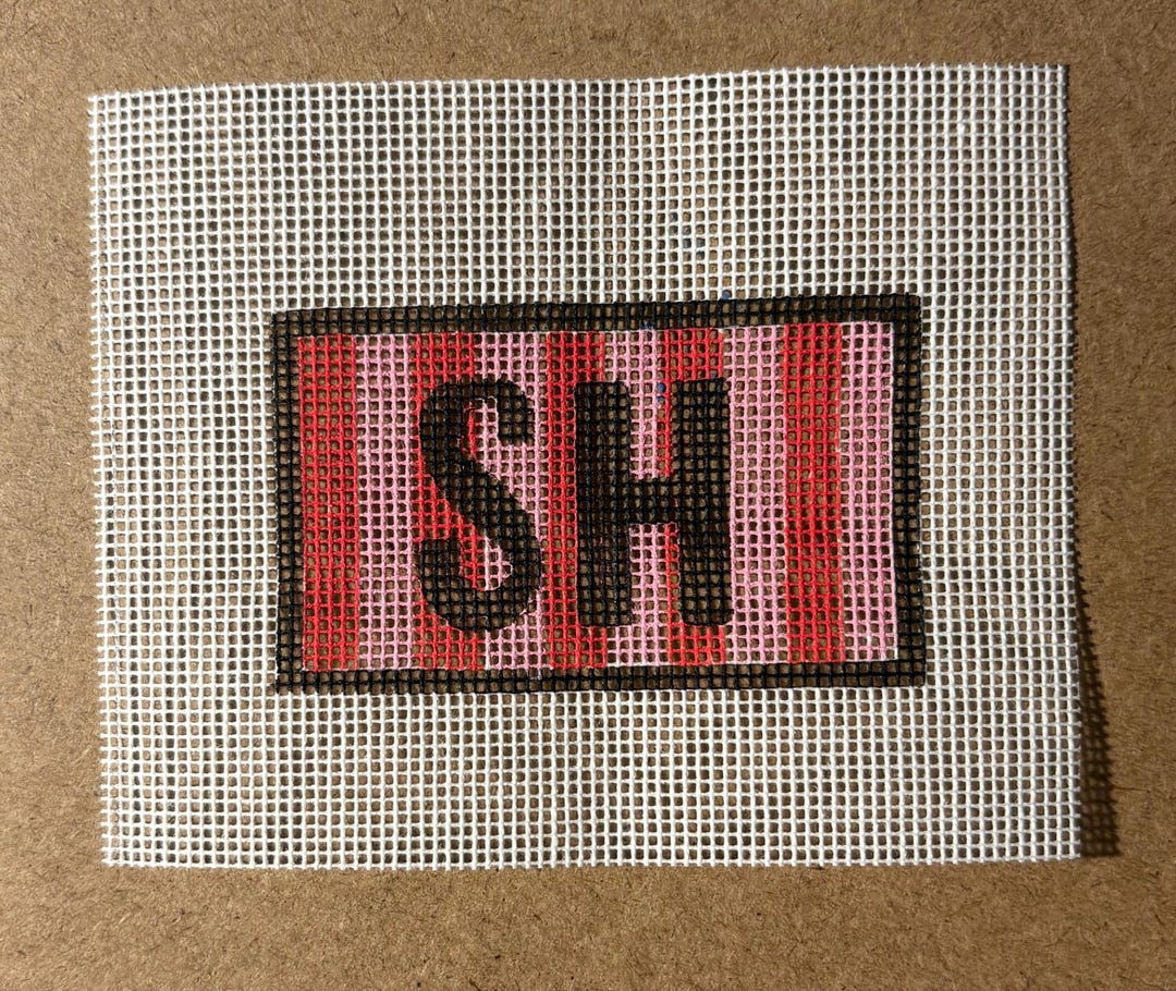 Self Finishing Needlepoint Luggage Tag or Bag Charm, Name or Initials ...