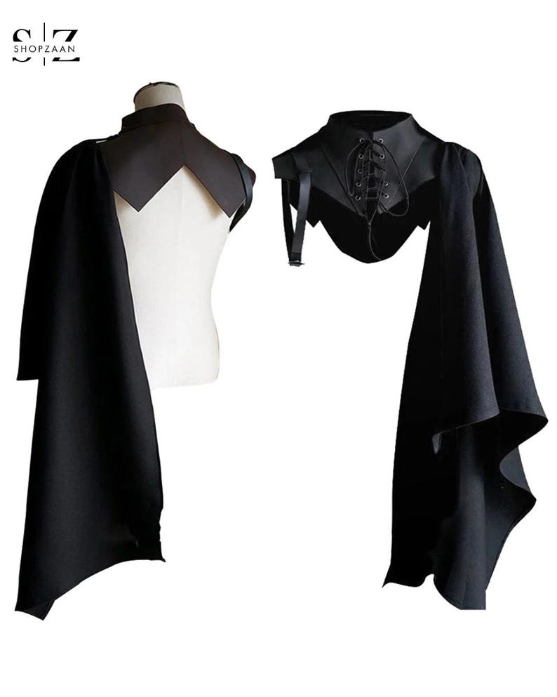 Faux Leather Shoulder Cape With Hood: Medieval Knight, LARP, Witchcore ...