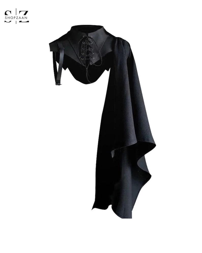 Faux Leather Shoulder Cape With Hood: Medieval Knight, LARP, Witchcore ...