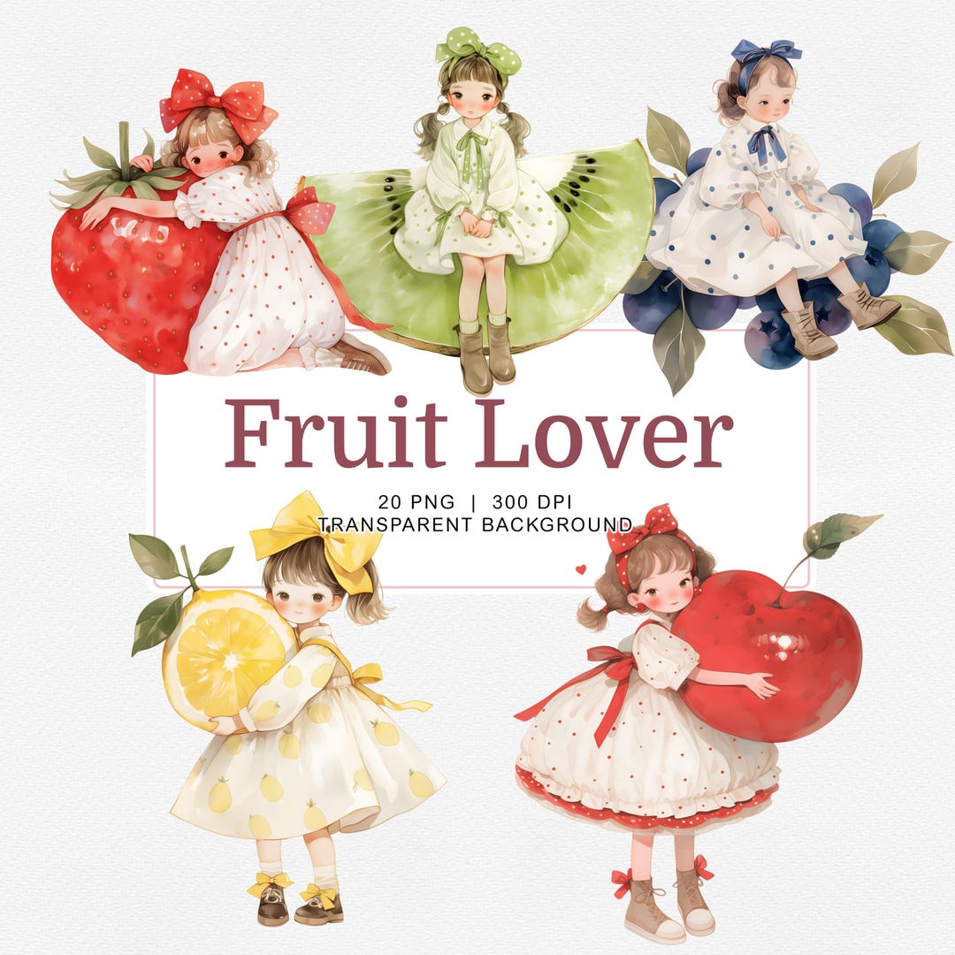 Fruit Lover Clipart Bundle | 20 PNG Watercolor Pastel Renaissance ...