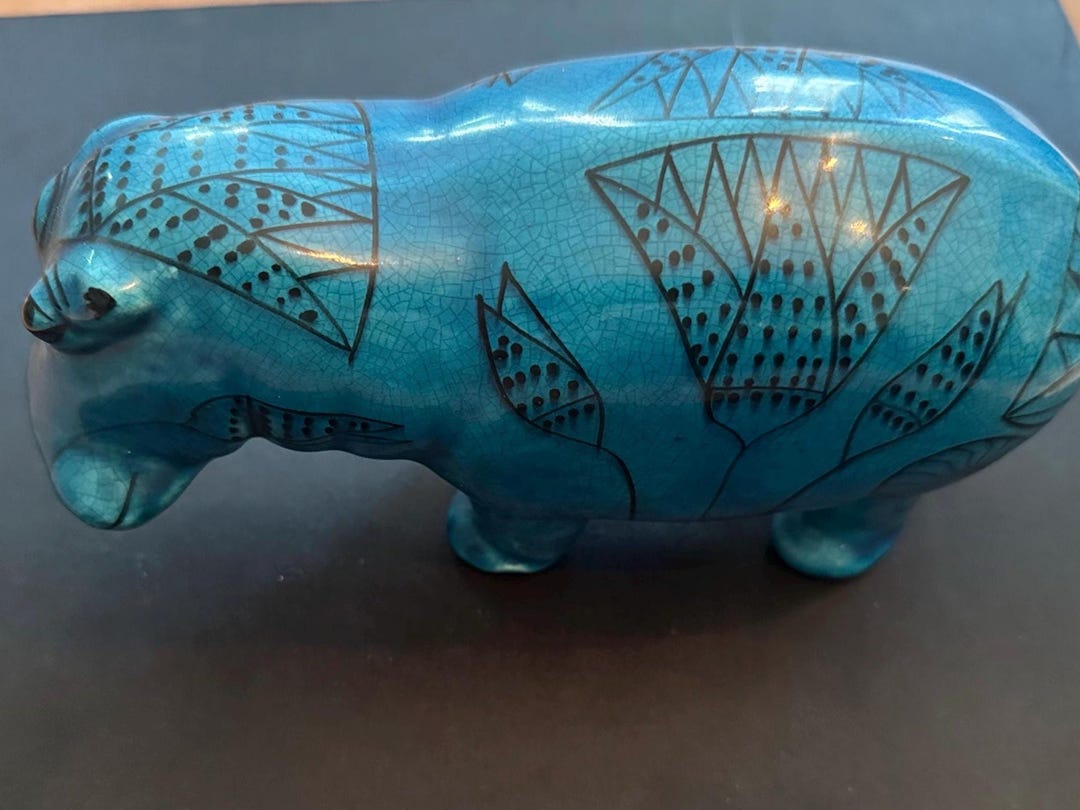Vintage Bitossi William Hippo: 1960s Egyptian Revival Decor - Etsy