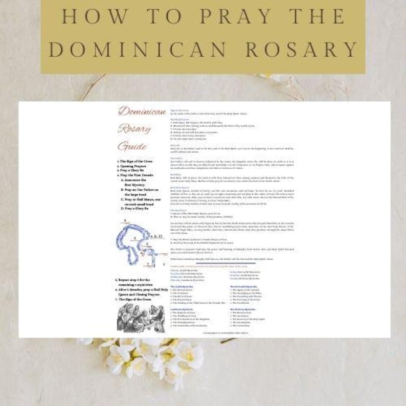 Printable Dominican Rosary Guide One-page Catholic Prayer Guide ...