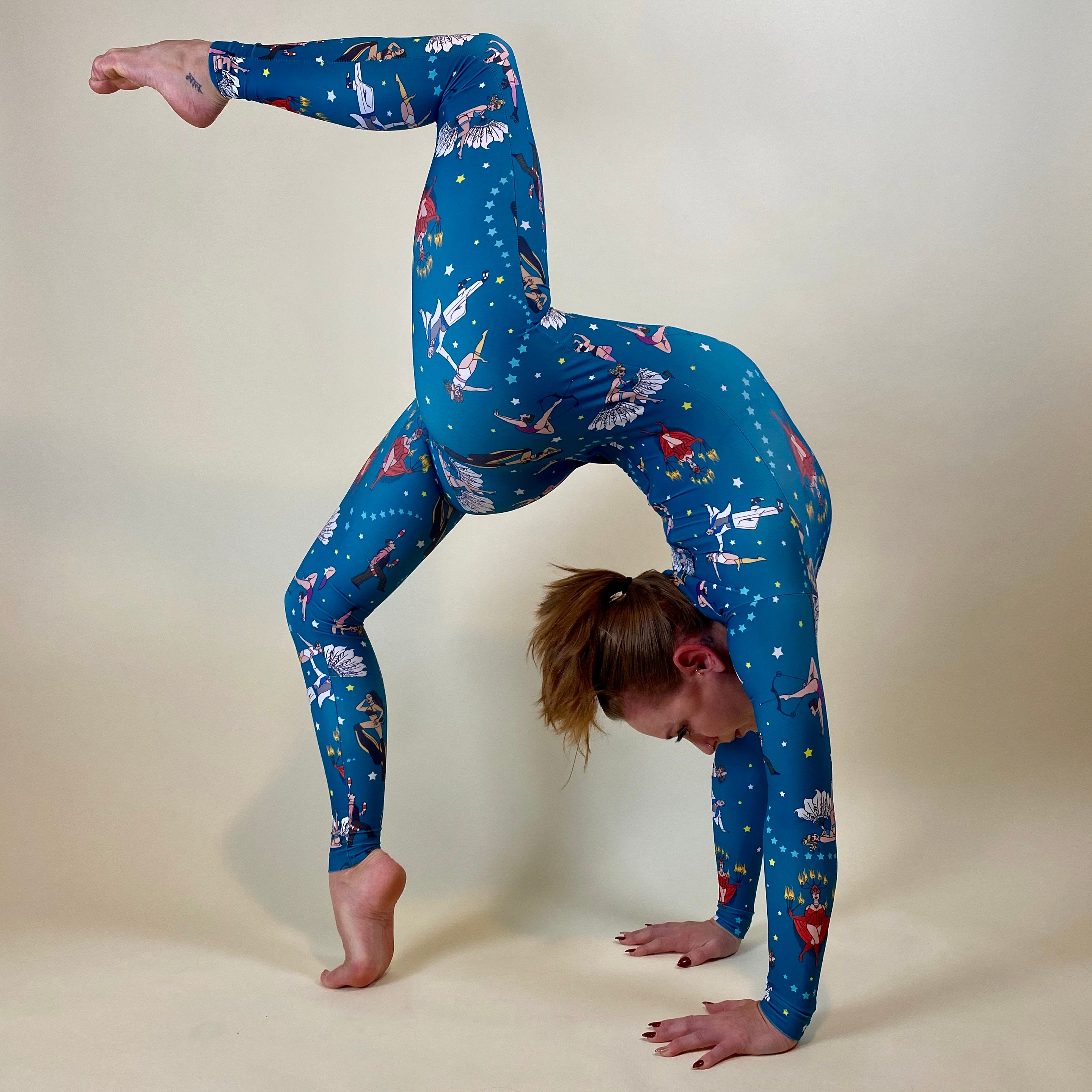 Circus Print Bodysuit / Contortionist / Acrobat / ENVIO | Etsy