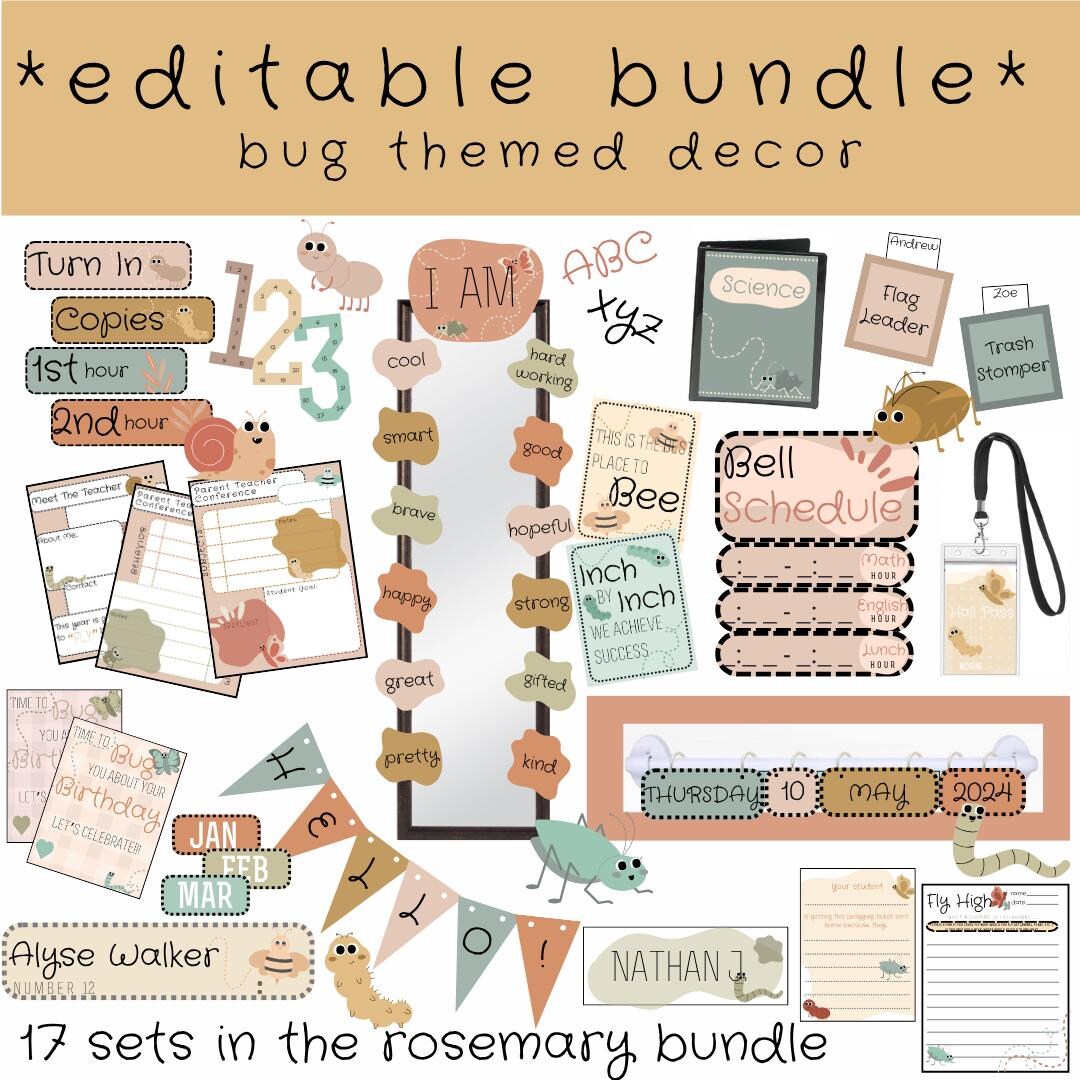 Bug Classroom Decor Bundle - Etsy