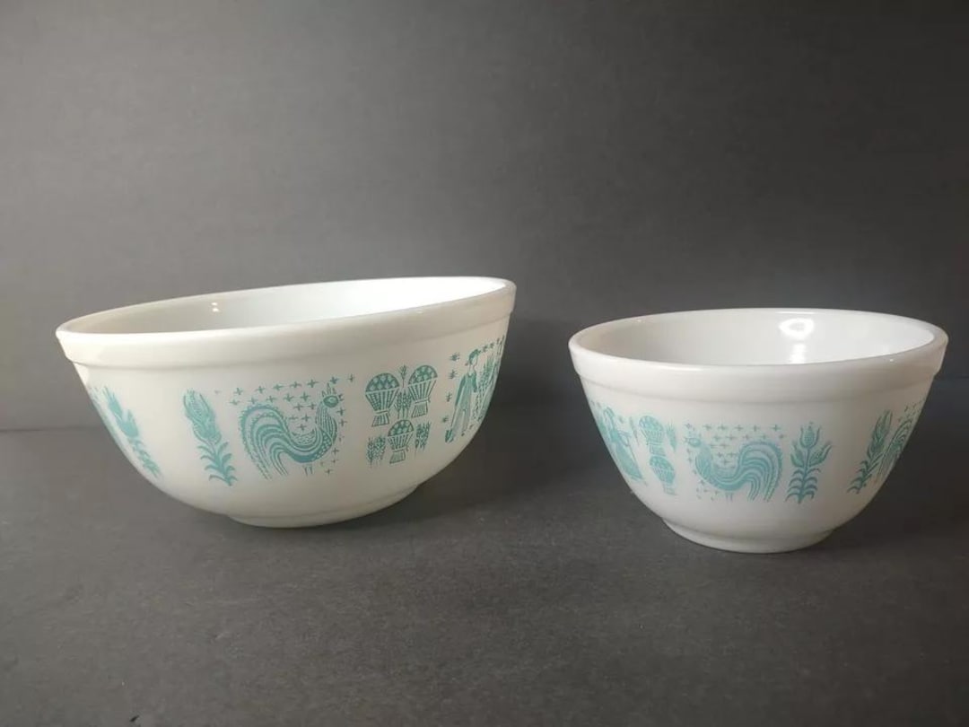 VINTAGE Blue and White Pyrex “amish Butterprint” Mixing Bowls Set of ...