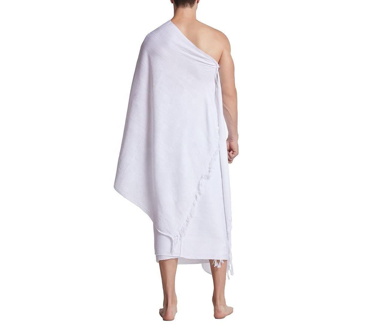 Men's Muslim White Hajj Ehram/ihram Bundle - Ehram, Sidebag, Umbrella ...