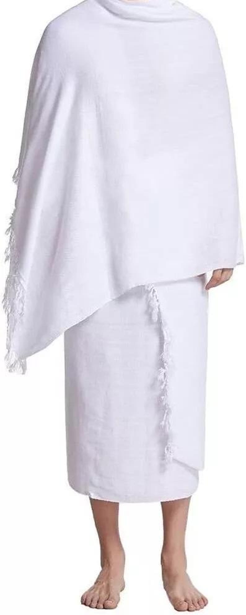 Hajj and Umrah Ehram/ihram for Adult, Pure Cotton Fabric White Long 2 ...