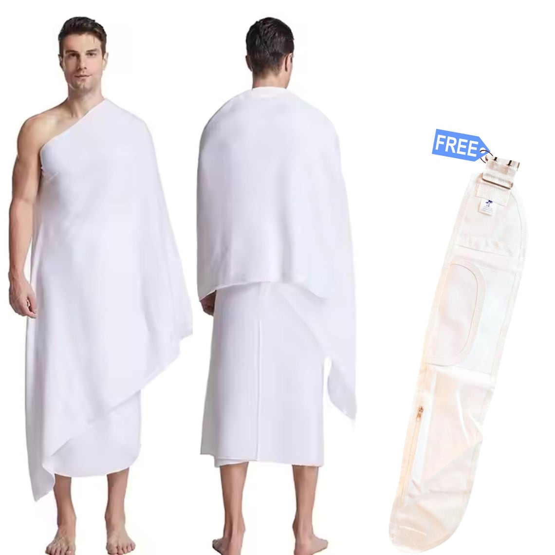 Hajj and Umrah Ehram/ihram With Free Cotton Ihram Belt for Adult, Pure ...