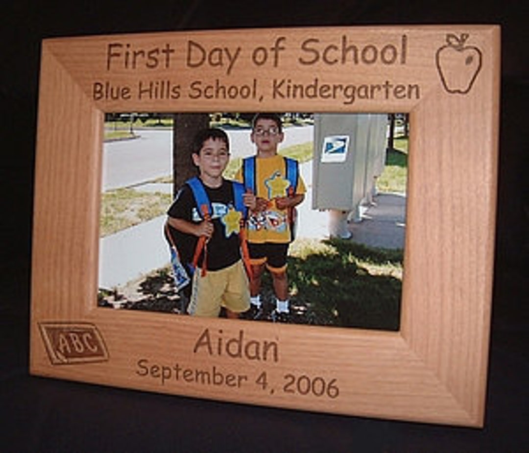 Personalized Engraved First Day of School 4x6 Wood Frame Keepsake Gift ...