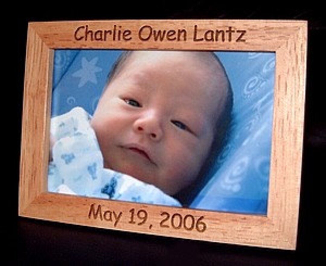 Personalized Engraved Baby Picture Frame, Personalized Newborn Gift ...