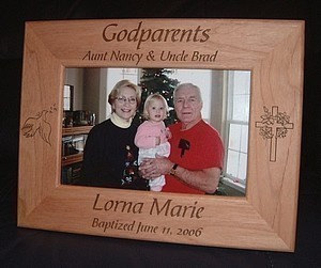 5x7 Engraved Godparents Baptism Frame, Godfather Gift, Godmother Gift ...
