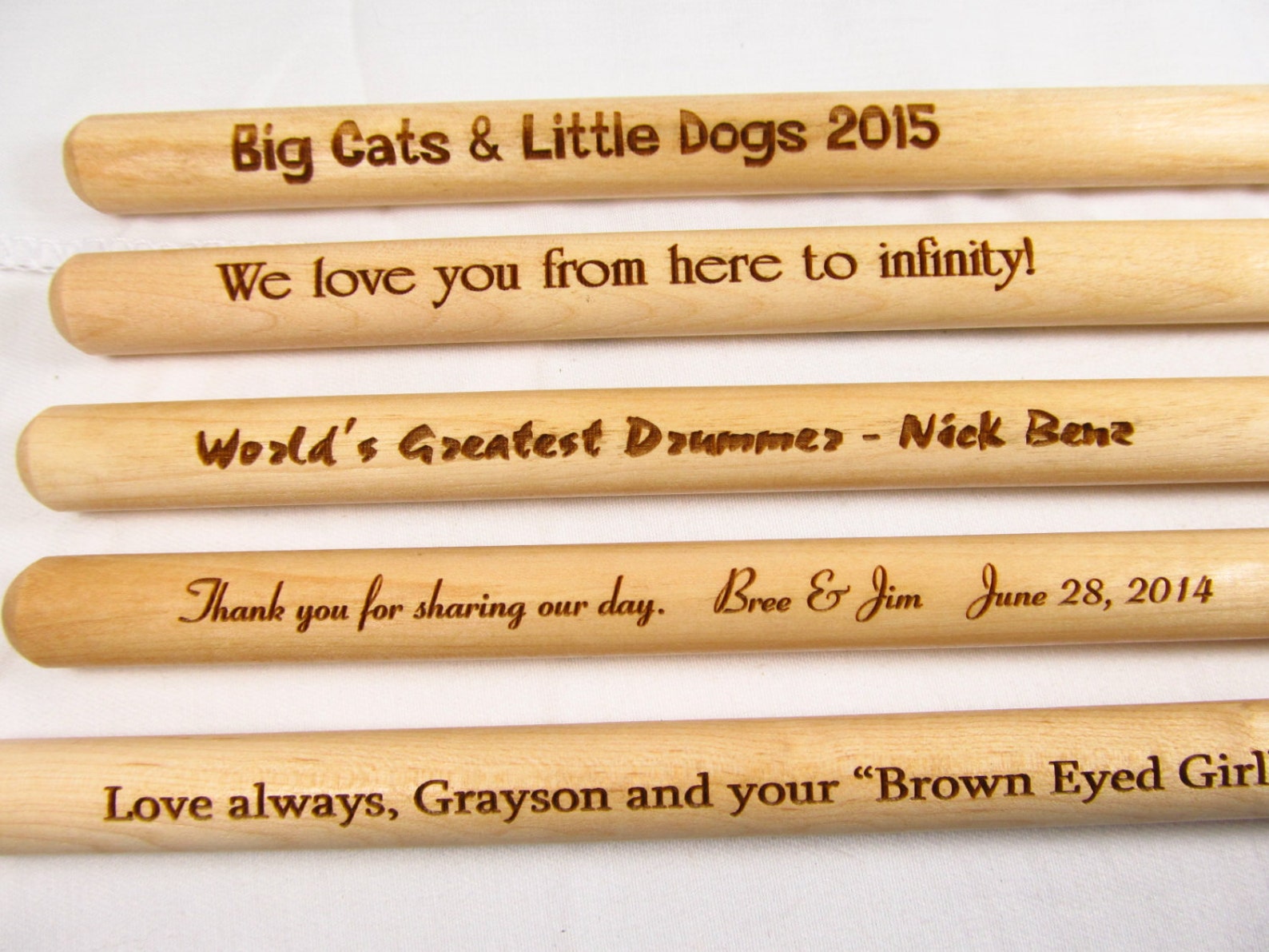 Engraved Drum Sticks Custom Message, Personalized Drumsticks, Gift for ...