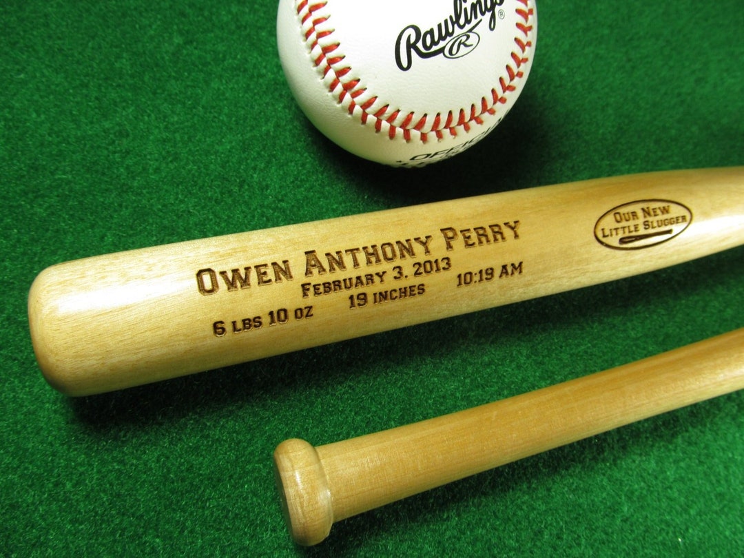 Personalized Engraved Baby Bat, Birth Announcement Baseball Bat ...