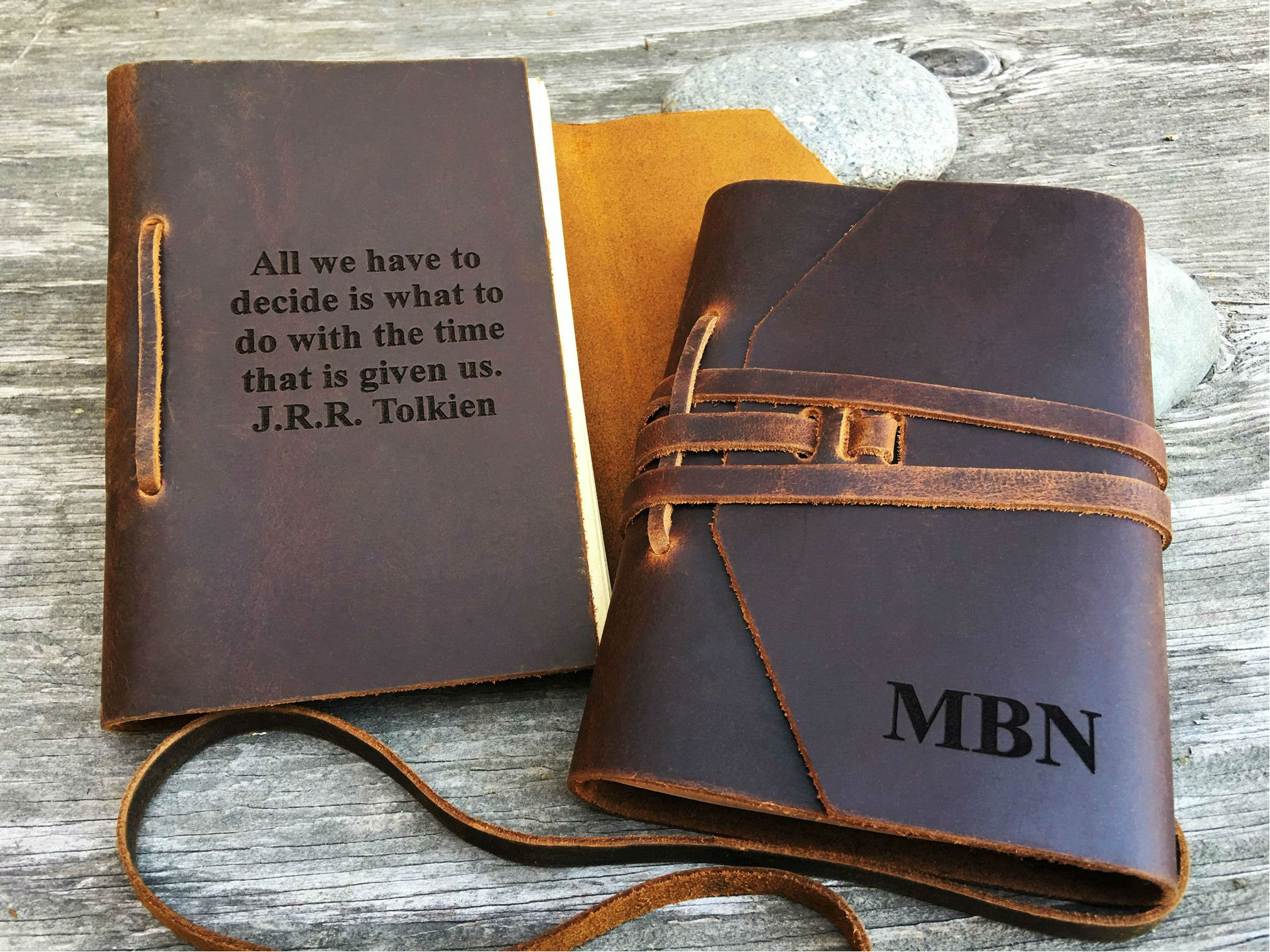 Custom Leather Journal Notebook, Monogrammed Personalized Sketchbook ...