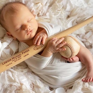 Personalized Engraved Baby Bat, Birth Announcement Baseball Bat ...